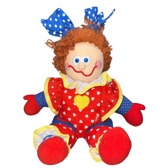 Russ | Toys | Russ Gymboree Plush Clown Red Blue Hearts Polka Dot Bow ...